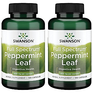 Swanson Full Spectrum Peppermint Leaf 400 Milligrams 120 Capsules (2 Pack)
