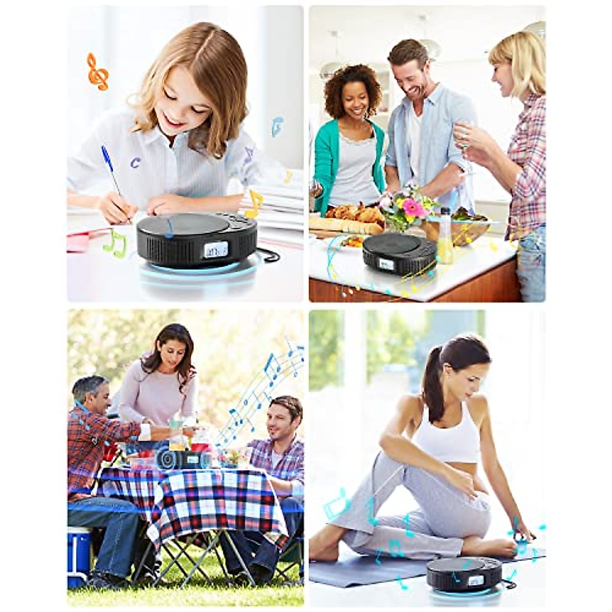 CD Player Portable, FELEMAN Upgraded 2 in 1 Portable CD Player & Bluetooth Speaker, Rechargeable Boombox CD Player for Car/Home with Remote Control, FM Radio, Support AUX/USB, Headphone Jack