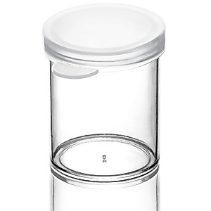 DecorRack 40 Plastic Mini Containers with Lids, 0.5oz, Craft Storage Containers for Beads, Glitter, Slime, Paint or Seed Storage, Small Clear Empty Cups with Lids (40 Pack)