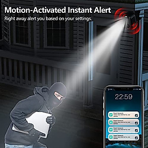 Security Cameras Wireless Outdoor 1080P Battery Powered WiFi Cameras Color Night Vision 2-Way Talk Motion Detection Spotlight/Siren for Home Security Cloud/SD Storage Waterproof indoor camera(Black)