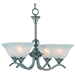 Hardware House H10-4029 Dover Chandelier, 22" x 22" x 17", Satin Nickel