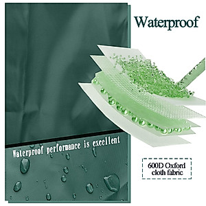 Bimini Top Boot Cover, Suitable for 3-4 Bow Bimini Tops, Storage Boat Replacement Cover Waterproof, （Dark Green L:68-88IN）