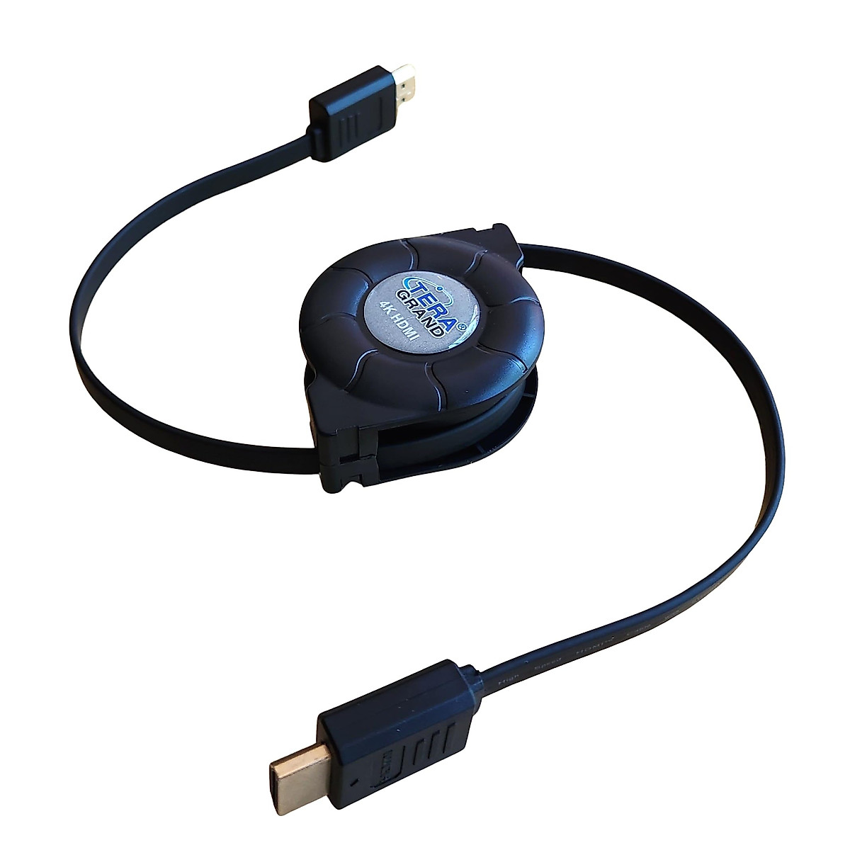 Tera Grand Premium 4K High-Speed HDMI 2.0 Retractable Cable, Extends up to 4.25 feet - Supports 4K Ultra HD, 3D, ARC, HDR, and Ethernet Channel