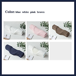 Cervical Neck Pillow for Pain Relief Sleeping, Neck roll Pillow Memory Foam for Stiff Neck Pain Relief ，Travel Bolster Pillow for Bed for Side Sleepers Back Sleeper. (Blue)