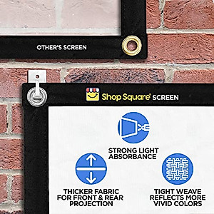 Shop Square Projector Screen - 120 inch Projector Screen for Outdoor Theater, Movie Viewing, Camping, Indoor Use - Foldable, Anti-Crease, Double-Sided Projection Monitor - 20 Hooks & 2 Ropes Included