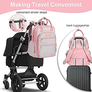 AOMAY Diaper Bag Backpack - Mommy bag for hospital, Travel backpacks, Large Capacity, Multifunctional - Baby Essentials(Pink)