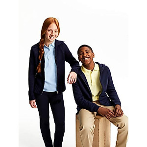 French Toast Boys' Fleece Hooded Sweatshirt, Navy, Medium/8,Big Boys