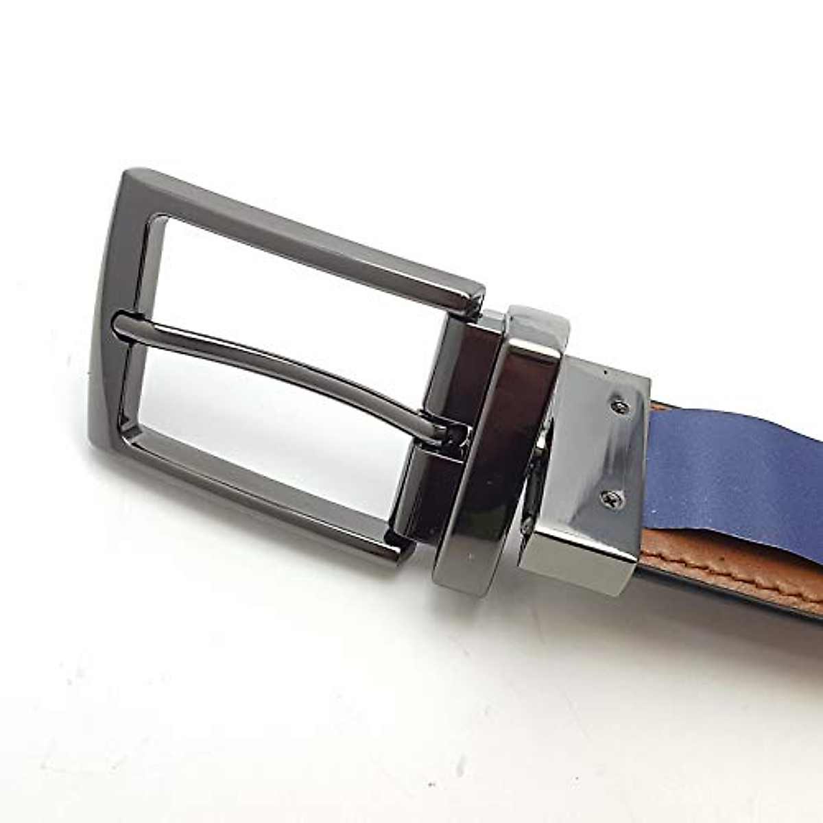 Axesoria Men's Vegan Reversible Belt Gunmetal Buckle Black/Tan 36/38