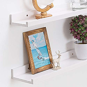 AZSKY 48Inch White Floating Shelves for Wall, Picture Ledge Shelf Set of 3 Different Sizes Wood Long Wall Shelves for Wall Bathroom Decor Kitchen Spice Rack Frames Set of 3