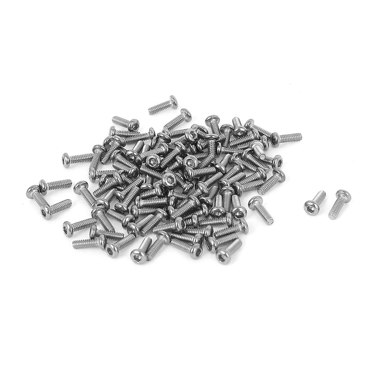 uxcell M2x6mm Stainless Steel Hex Socket Button Head Cap Bolts Screws 100 Pcs
