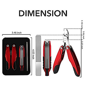 Omind Toe Nail Clippers, 3 IN 1 Adult Ultra Thin Portable Nail Clipper Set, Ingrown Toenail Clippers for Senior Men & Women