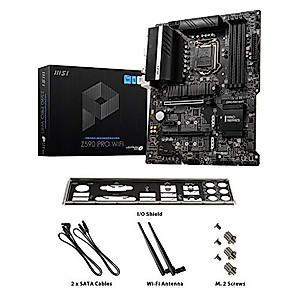 MSI Z590 PRO WiFi ProSeries Motherboard (ATX, 11th/10th Gen Intel Core, LGA 1200 Socket, DDR4, PCIe 4, M.2 Slots, USB 3.2 Gen 2, 2.5G LAN, DP/HDMI, Wi-Fi 6E)