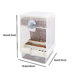 2-Pack No-Mess Automatic Bird Feeder Parrot Feeder Cage Accessories Supplies for Feeder Integrated Automatic Box Parakeet Canary Cockatiel Finch (2pcs)