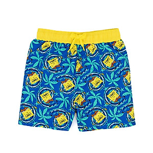 SpongeBob SquarePants Swim Shorts Boys Blue Yellow Swimming Trunks 5-6 Years