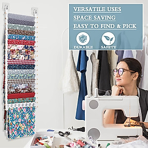 Anglechic Hanging Fabric Storage Organizer Over the Door 20-Shelf Fabric Organizer Wall Mount Fabric Display Sewing Quilting Fabric Collection with 4 Hooks for Folding and Storing Fabric(Standard)
