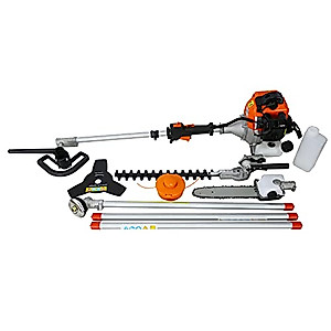 4 in 1 Multi-Functional Trimming Tool, 52CC 2-Cycle Garden Tool System with Gas Pole Saw, Hedge Trimmer, Grass Trimmer, and Brush Cutter