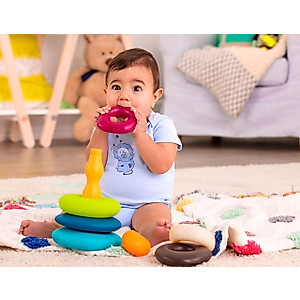 B. toys- B. baby – Stacking Rings – Baby textured Ring Stacker for Babies – Baby Toys 100% Non-Toxic – Early Development Toys