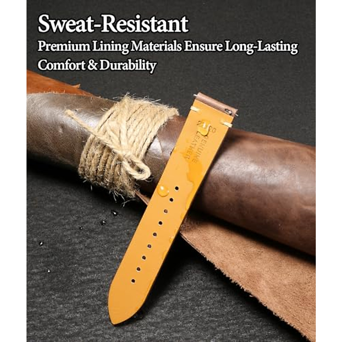 REZERO Quick Release Watch Band, Top Grain Leather Watch Straps, Italian Calfskin Watchbands Replacement 18mm 19mm 20mm 21mm 22mm 23mm 24mm for Men, Women