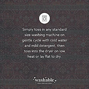 Linon Home Decor Products The Anywhere Washable Rug Yarit Garnet & Ivory 3' X 5' Accent Rug