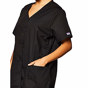 Scrubs for Women Workwear Originals Snap Front Top 4770, L, Black