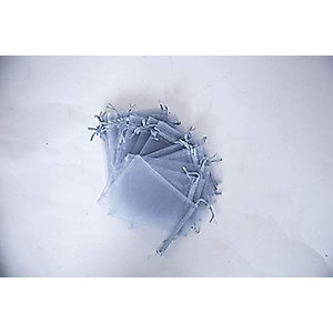 Xin 50pcs 5x7inch(about12.7x17.8cm）transparent drawstring organza bags, jewelry bags, wedding party Christmas gift bags, cosmetics gift bags (grey)