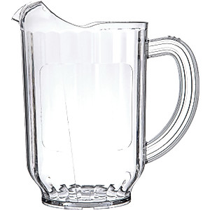 Carlisle FoodService Products Versapour Clear Pitcher Tall Pitcher for Restaurants, Catering, Kitchens, Plastic, 60 Ounces, Clear