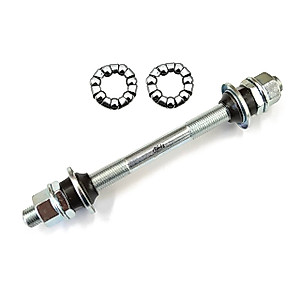 CYCLEZ Bicycle Front Hub Axle 3/8" x 140mm Plus 2 Premium 1/4" x 7 Hub Axle Bearings Bundle Kit for BMX, Mountain Bikes, Beach Cruiser and Tandem Bicycles, Made in Taiwan