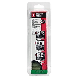 PORTER-CABLE NS18Pp 18 Gauge Narrow Crown Staple Project Pack, 900 Count, Various Sizes