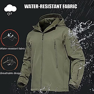 MAGCOMSEN Mens Jacket Winter Coats for Men Waterproof Jacket Fleece Snowboarding Jacket Casual Outdoor Soft Shell Jackets Rain Jacket Tactical Jacket
