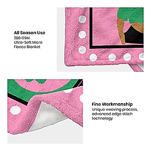 JunTaoic Sorority Gifts for Women Blanket 60''x50'', Birthday Gifts for Women, Gift for Women, Girls, Sisters Gifts from Sister, Bestie Gifts, Daughter Gift from Mom, Pink & Green 1908 Throw Blanket