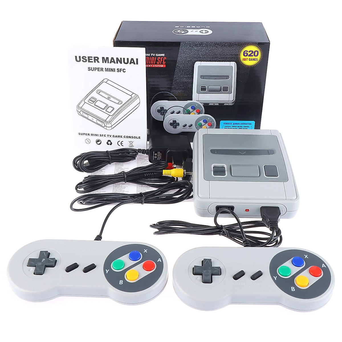 Wusteg Classic Game Console HDMI Output with 2 Joysticks Video Game Console Handheld Game Player Console Suitable for Family TV