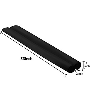 Sunolga 36 Inches Waterproof Door Draft Stopper, Adjustable Twin Under Door Draft Noise Blocker for Bottom of Doors, Black