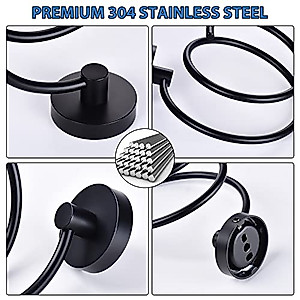 Hair Dryer Holder YUESIMATE Hairdryer Hanging Rack Blower Dryer Holder Bathroom or Bedroom Hair Dryer Organizer Wall Mounted Stainless Steel, 4.33 Inches, Matte Black