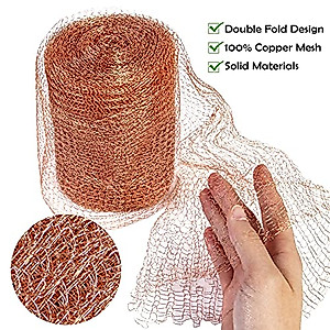 Copper Mesh Roll for Mice Rat Rodent Repellent, Sturdy 32 Feet Copper Wool Mouse Trap for Bat Snail Bird Control with Packing Tool