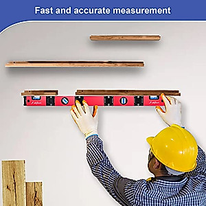 Fulljion Foldable Level, Multi-function Level Measuring Tool,28 Inch Magnetic Level tool with Easy to Read Level Bubbles,Precise Leveling Drop-proof Construction Tool for Carpenters,Woodworkers,Homes