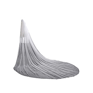 EllieHouse Women's 1 Tier Cathedral Simple Ivory Wedding Bridal Veil With Metal Comb HL05IV