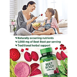 Nature's Truth Beet Root Capsules | 1000mg | 90 Pills | Herbal Extract | Gluten Free, Non-GMO Supplement, 90 Count