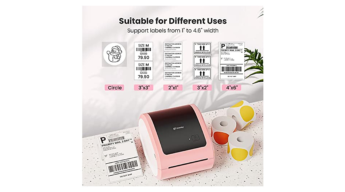 Bluetooth Shipping Label Printer - Compact & Wireless