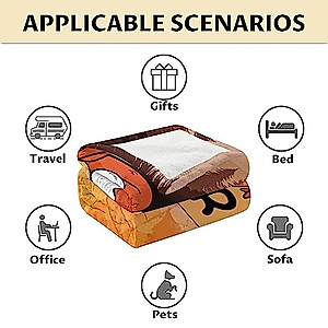 Custom Fox Blanket with Name for Girls & Boys - Soft, Fuzzy & Cozy - 40"x50" Crib Size Throw Blanket for Couch, Office - Orange Cute Warm Blankets Gifts