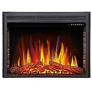 Antarctic star 36" Electric Fireplace Insert, Freestanding & Recessed Electric Stove Heater, LED Adjustable Flame with Burning Fireplace Logs Touch Screen, Remote Control, Timer, 750W-1500W.