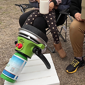 Flame King Portable Propane Gas Outdoor Heater with Piezo Electric Start for Camping, Garage, Ice Fishing, Patio, and Tabletop Green Small