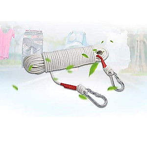 Newraturner Clothesline Clothes Drying Rope Portable Travel Clothesline Adjustable for Indoor Outdoor Laundry Clothesline, Perfect Windproof Clothes Line, Hanger for Camping Travel & Home Use（32-ft）