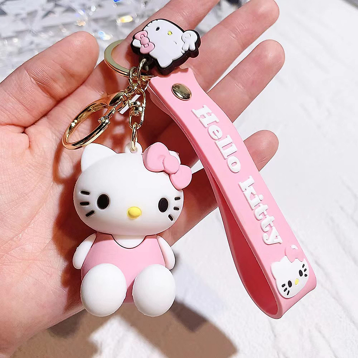 Xerial Cute kitty keychain, cartoon cat keychain, kawaii kitty accessories,kitty charms, kitty car accessories,kitty key chains,Bag Purse Backpack Accessories, gift for Girls Women