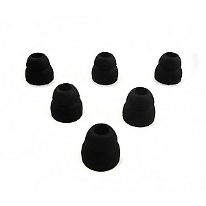 3 Pairs Black Double Flange Silicone Earbuds EarTips 5mm Connector for Beats by dre Powerbeats 2 Wireless Sennheiser IE6 IE7 IE8 Earphones