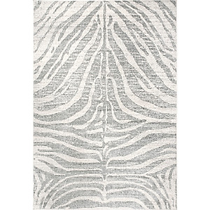 nuLOOM Royal Contemporary Zebra Stripes Area Rug, 5x7, Grey