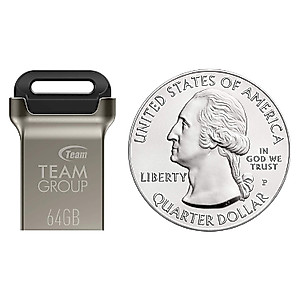 TEAMGROUP C162 32GB 5 Pack USB 3.2 Gen 1 USB 3.1/3.0 Mini Fits Metal Read 100MB/s Flash Thumb Drive External Data Storage Memory Stick Compatible with Computer/Laptop Black TC162332GB21