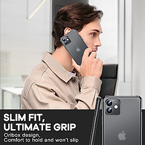 ORIbox for iPhone 11 Case Black,Translucent Matte case with Soft Edges, Lightweight,iPhone 11 Phone Black Case for Women Men Girls Boys Kids