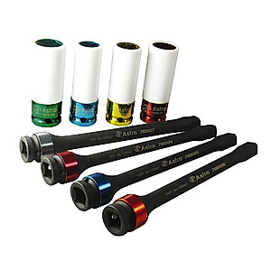 Astro Pneumatic Tool 78818 8-Piece Torque Limiting Extension And Protective Impact Socket Combo Set