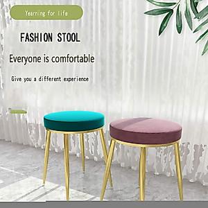 Wowdawn Vanity Stool,with Metal Legs,Upholstered Seat Padded Bench Piano Seat Shoe Bench Modern Makeup Dressing Stool,Load 100kg,Easy Assembly