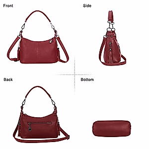 SMITH SURSEE Genuine Leather Crossbody Bags for Women, Hobo Purses and Handbags for Women Ladies Shoulder Crossbody Purse